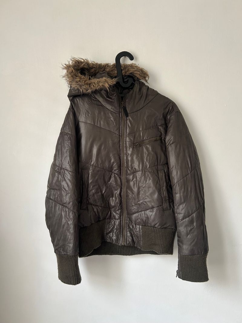 Semantic Design Streetwear Y2K Puffer jacket Pria brown - Preloved